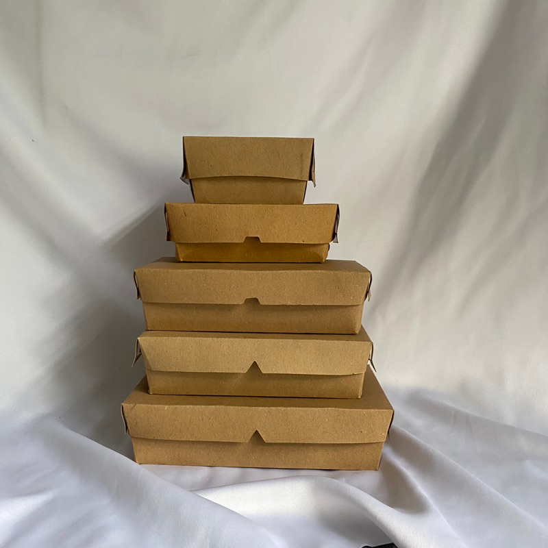 Jual LUNCH BOX PAPER - KOTAK NASI/SNACK SATUAN | Shopee Indonesia