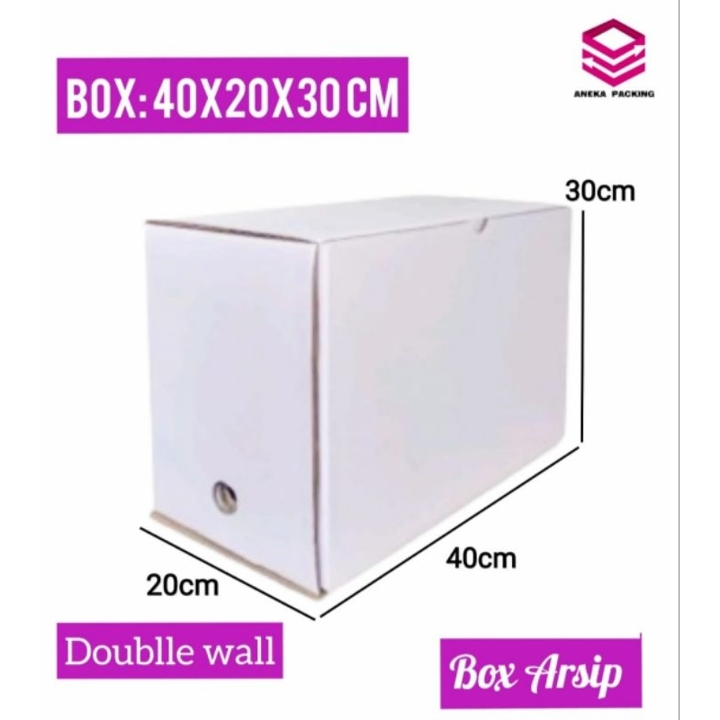 Jual Box Arsip Double wall Putih 40x20x30 Cm /Document/Kardus arsip ...