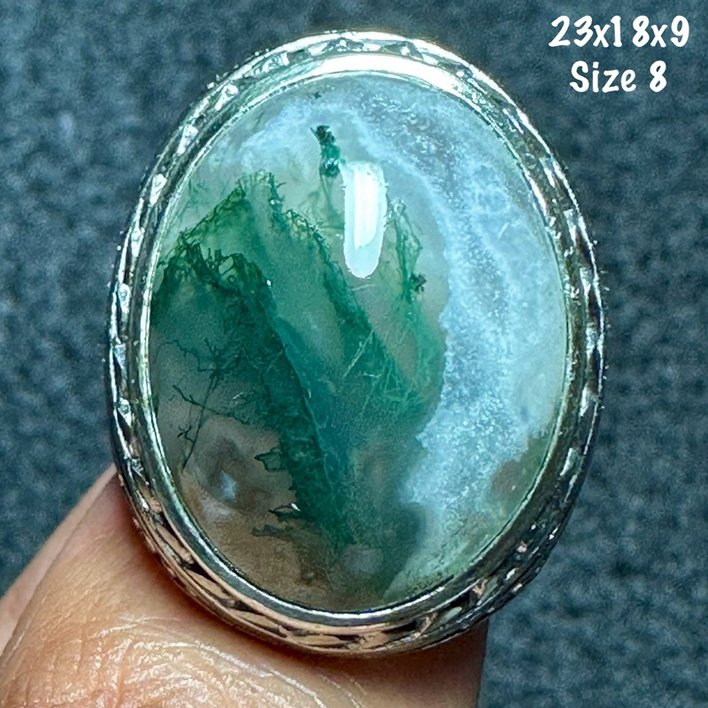 Jual Cincin Batu Akik Natural Lumut Suliki Aquarium (asli alam ...