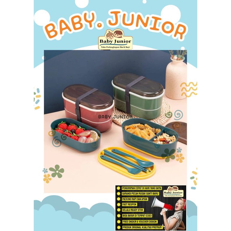 Jual wadah Makan Bekal Anak dan dewasa- Lunch Box 2 tingkat-Tempat ...