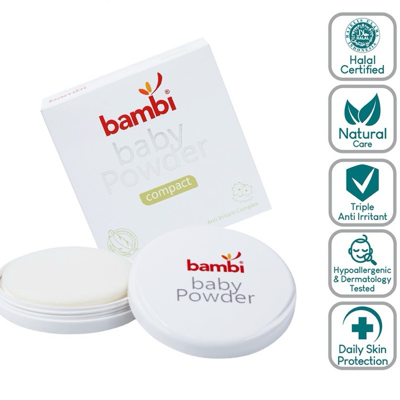 Jual BAMBI BABY POWDER COMPACT / REFILL 40gr) | Shopee Indonesia