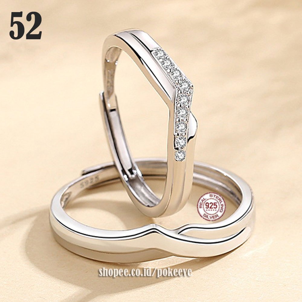 Jual Cincin Couple Perak Sterling Silver S925 Ring Perhiasan Tunangan Pria/ Wanita | Shopee ...