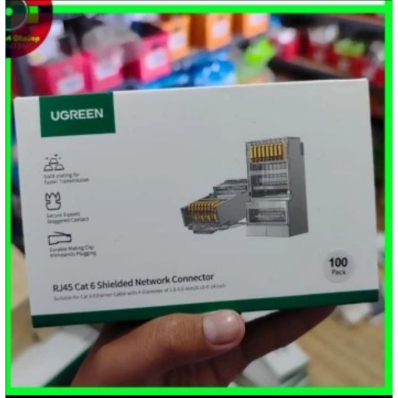 Jual Ugreen 50248 Modular Plug RJ45 Cat6 Gigabit Jack Connector eceran ...