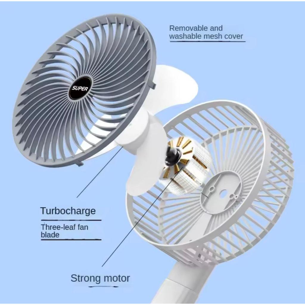 Jual Kipas Angin Battery lithium 2000mah Jepit PUTAR 720 Portable Mini ...