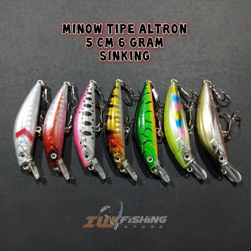 Jual Lure minow sinking 5 cm 6 gram tipe altron ultralight ul umpan ...