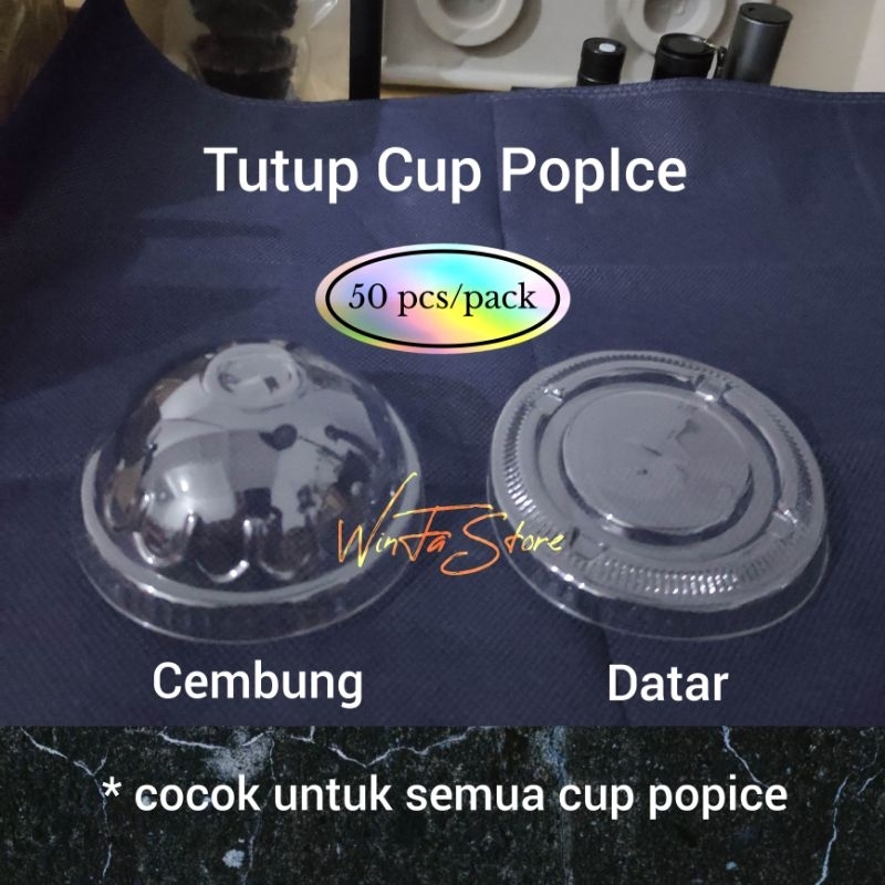Jual Tutup Lid Cup Gelas Plastik PopIce Jus Boba 10oz 12oz 14oz 16oz ...