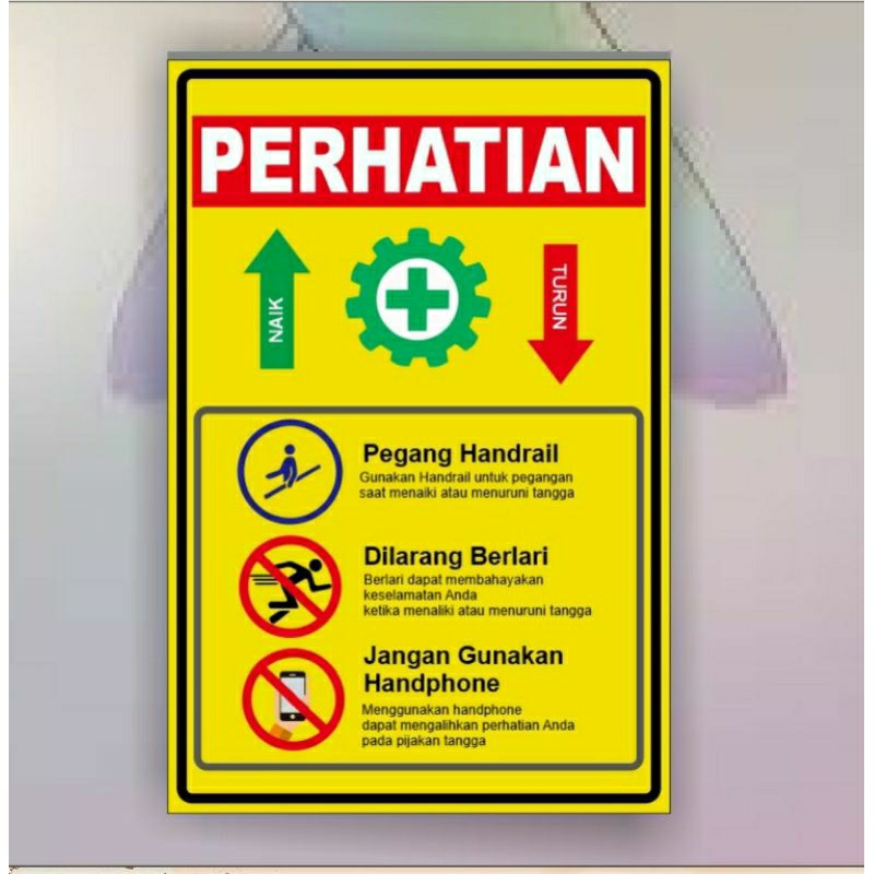 Jual Stiker Petunjuk Keselamatan Naik/Turun Tangga Sign K3 | Shopee ...