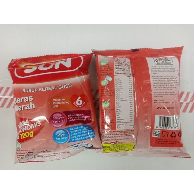 Jual SUN bubur sereal susu beras merah 120gr | Shopee Indonesia