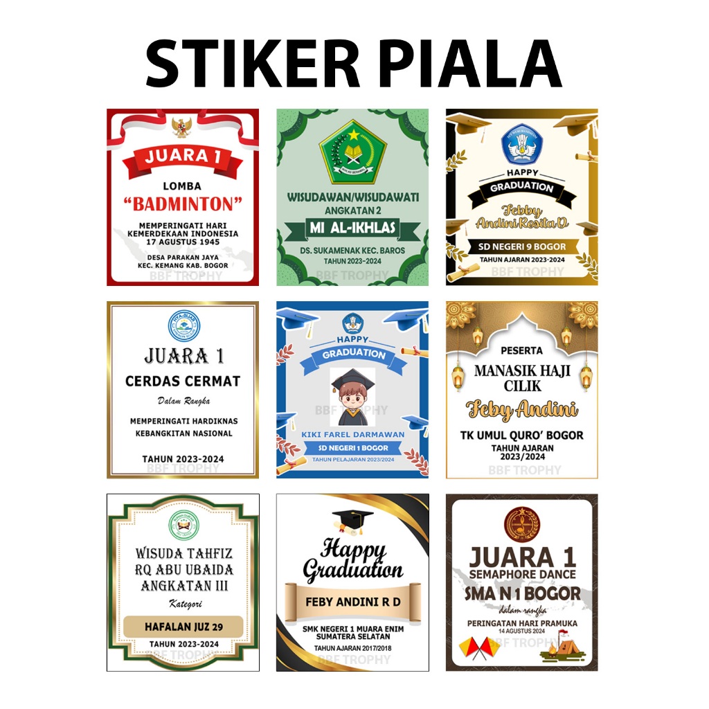 Jual Stiker piala kaki 1 (W4) | Shopee Indonesia