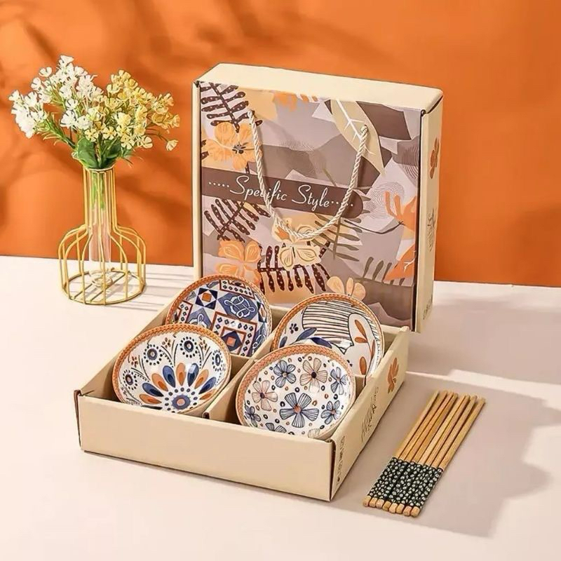 Jual ZONEGIFT SET MANGKOK MOTIF / HAMPERS MANGKOK KERAMIK / SOUVENIR ...