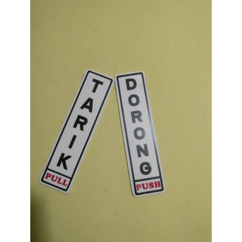 Jual TULISAN ACRLIC TARIK DAN DORONG UKURAN HARGA SATU SET 20CMX5CM ...