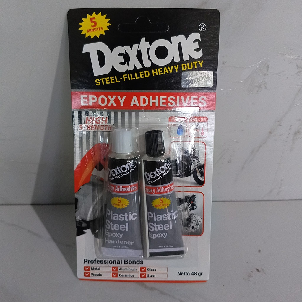 Jual Lem Besi Epoxy Dextone 5 menit Plastic Steel Epoxy Adhesive ...