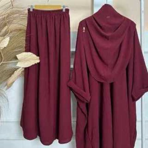 Jual One Set Rok Tunik { busui wanita muslim jumbo bahan crinkel ...