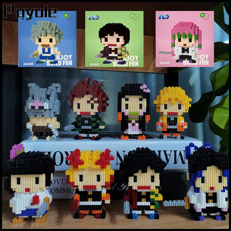 Jual Puyule Nano Block Demon Slayer Tanjirou Nezuko Zenitsu Ornaments ...