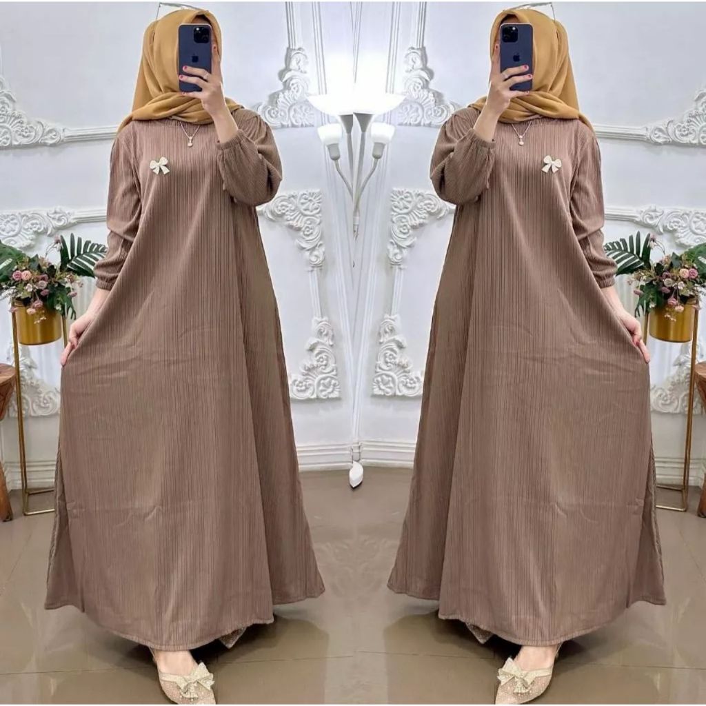 Jual SONIA DRESS KNIT GAMIS PANJANG WANITA MUSLIMAH TERMURAH BTCSOLO ...