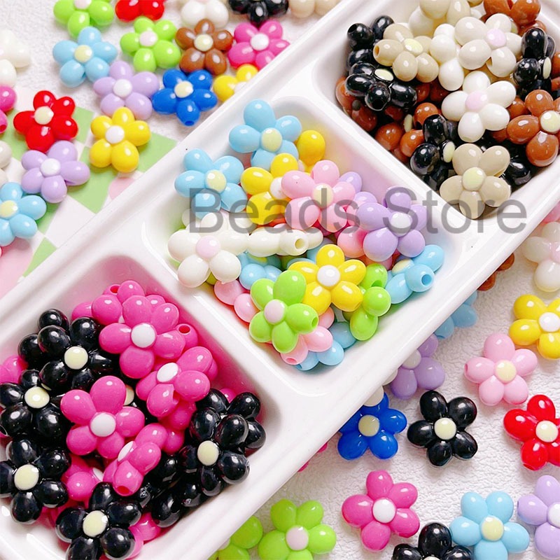 Jual [COD Ready stock] 1pcs Manik Mote Bunga Lima -Lima Berwarna -Warni ...