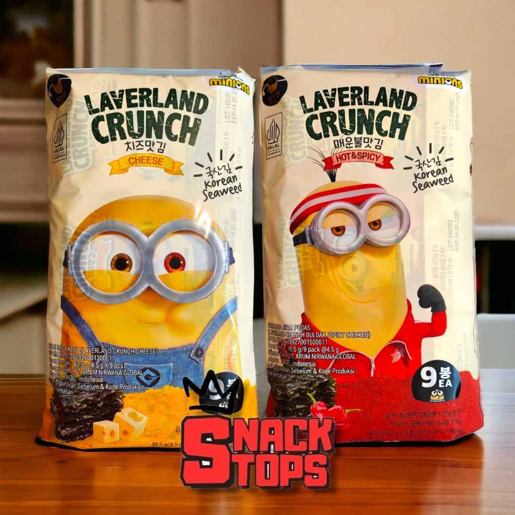 Jual Laverland Crunch Hot&Spicy / Cheese (4,5gr*9) Rumput Laut Minion ...