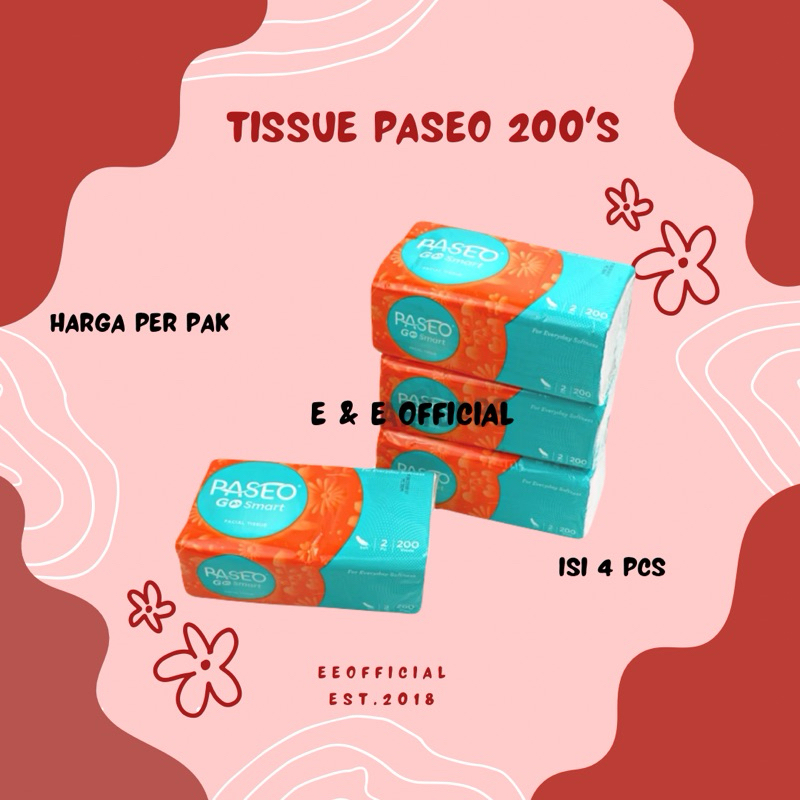 Jual TISSUE PASEO 200 SHEETS 2 PLY / TISSUE PASEO FACIAL / TISSUE PASEO ...