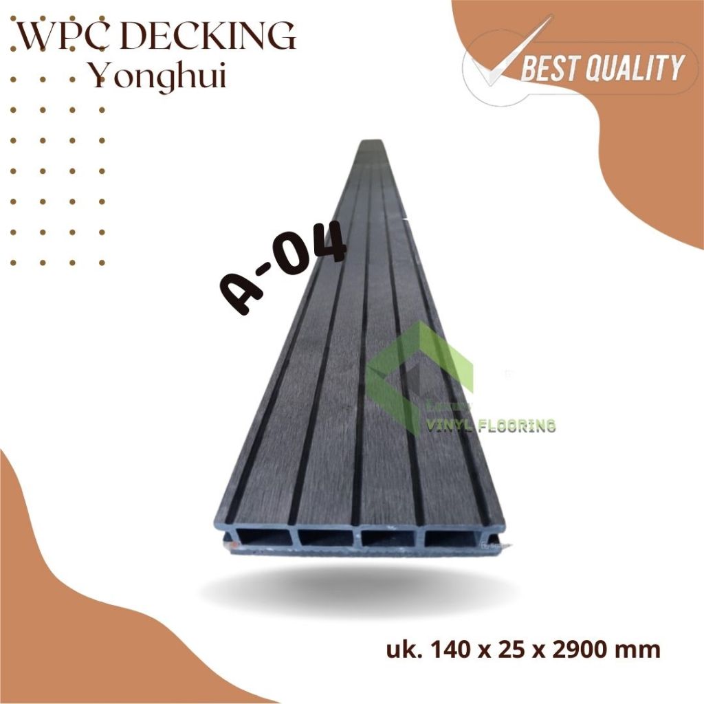 Jual WPC Decking Yonghui kode A-04 uk. 14,6cm x 2,9m tebal 25mm ...