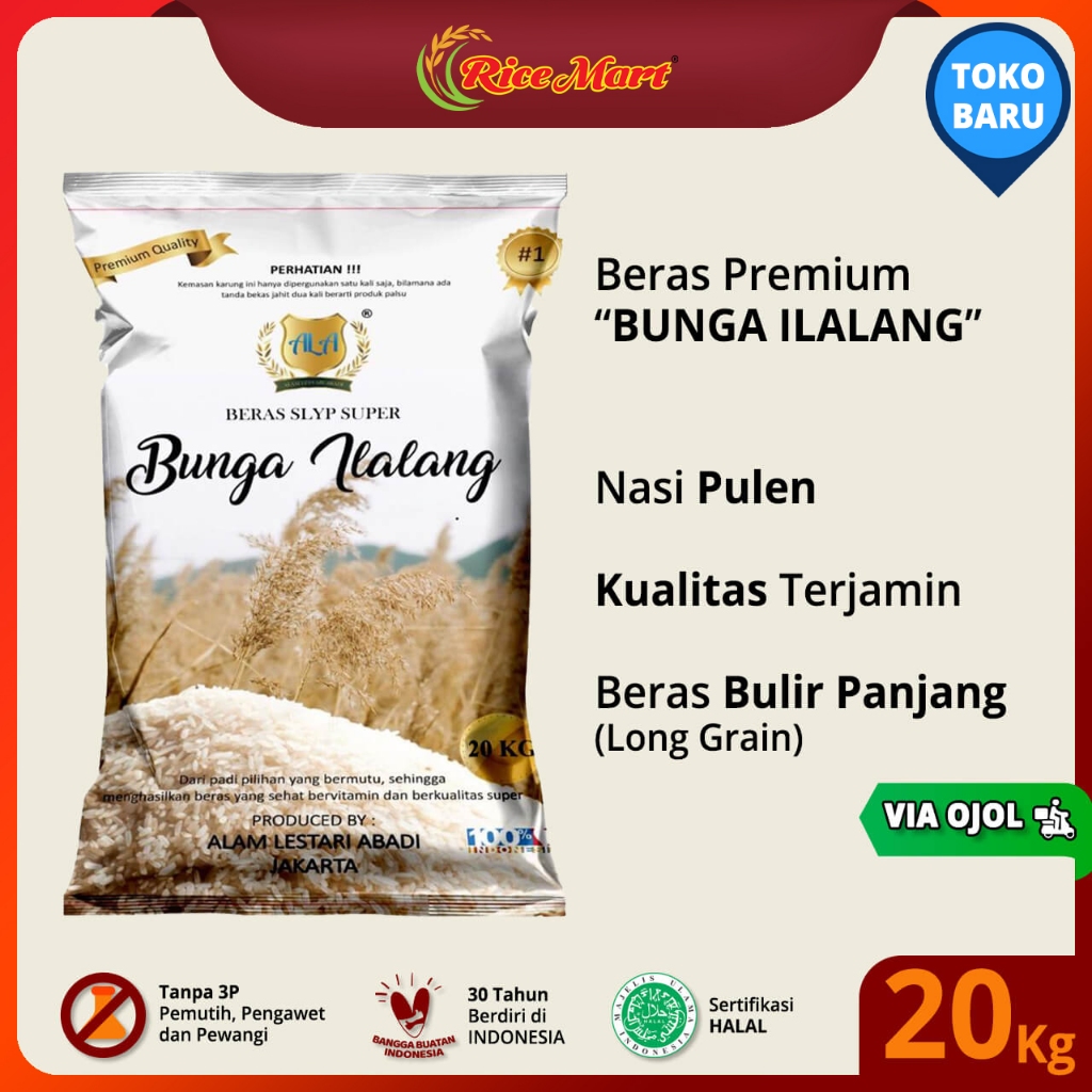 Jual Beras BUNGA ILALANG 20 kg [OJOL] - Nasi Pulen - Kualitas Terjamin ...