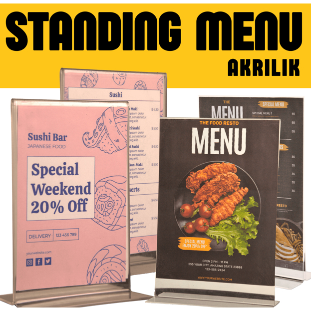 Jual Standing Akrilik/Tent Card untuk Menu | Shopee Indonesia