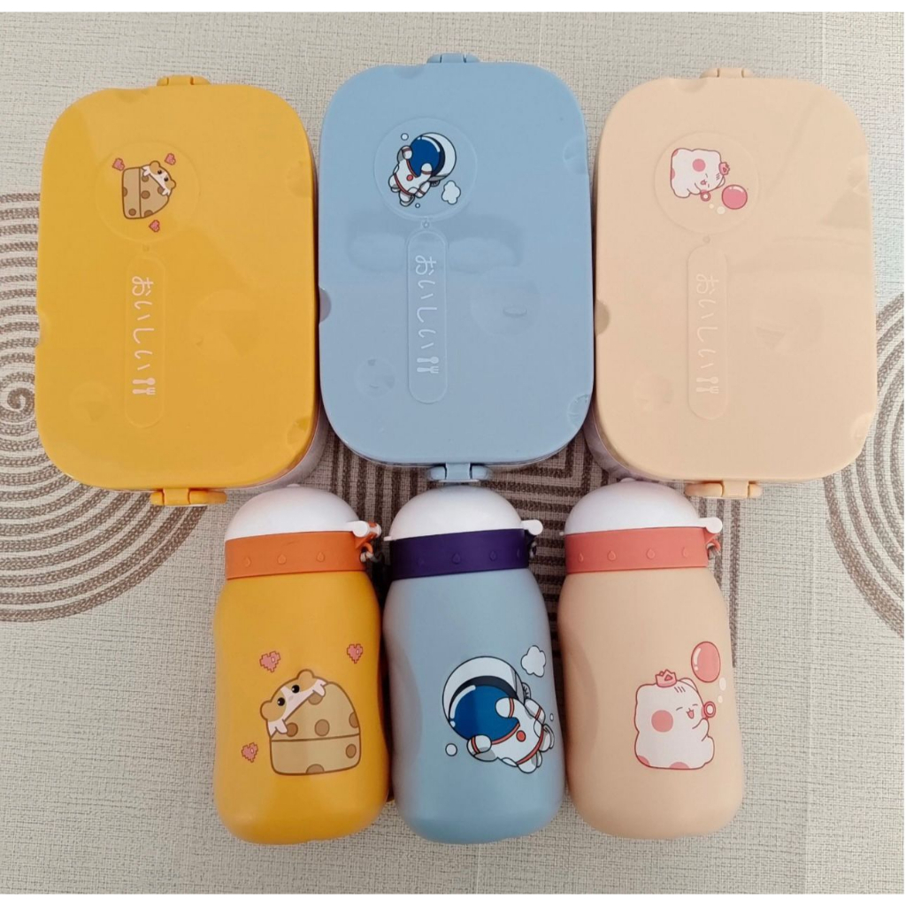 Jual KOTAK MAKAN SET SEKAT 2 DENGAN SET SENDOK GARPU SUMPIT dan Botol Minum / LUNCHBOX | Shopee ...