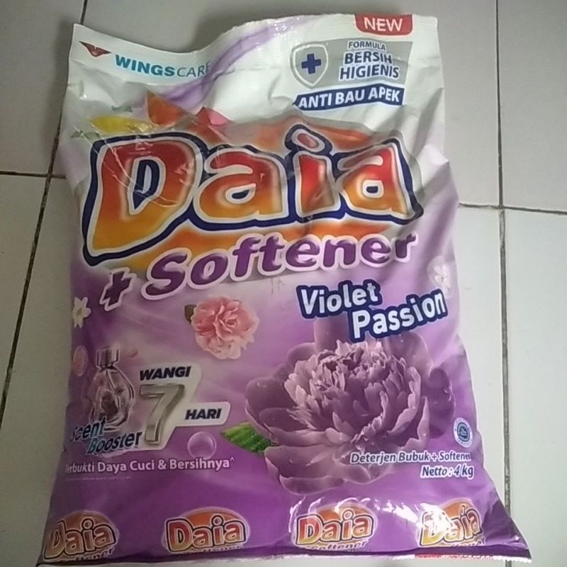 Jual Daia deterjen bubuk+softener violet 4kg | Shopee Indonesia