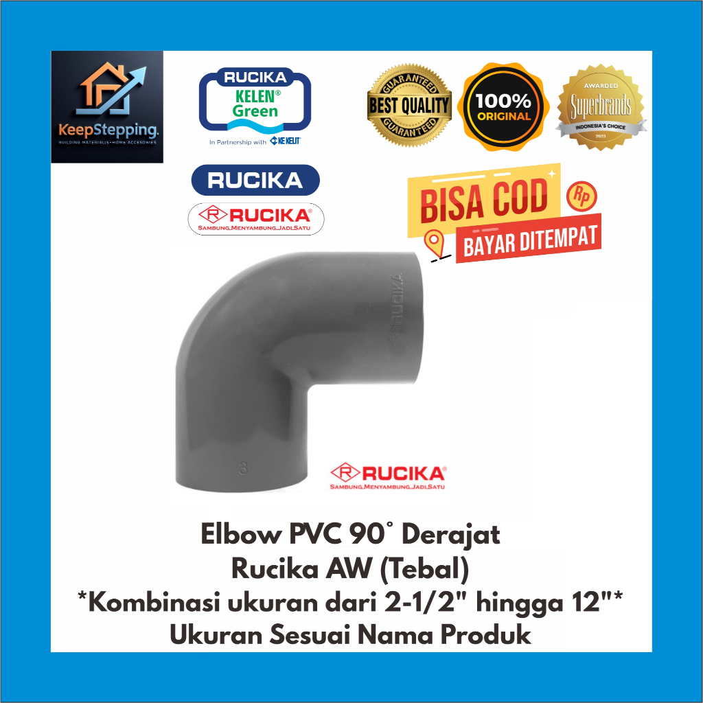 Jual Elbow / Knee 4" inch PVC Rucika AW (Tebal) 90 Derajat | Shopee Indonesia