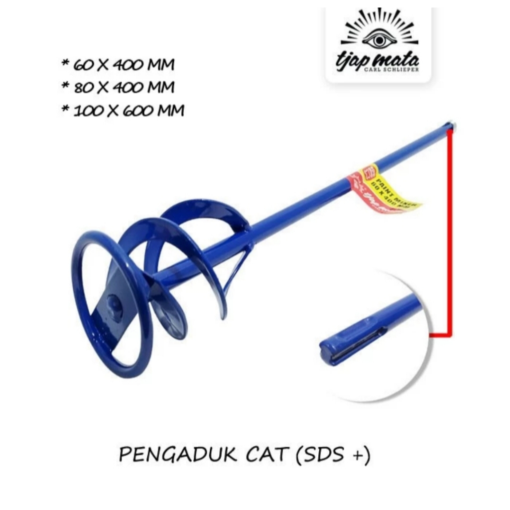 Jual Pengaduk Cat Pengaduk Semen Mortar Tjap Mata SDS Plus 100 X 600 mm ...