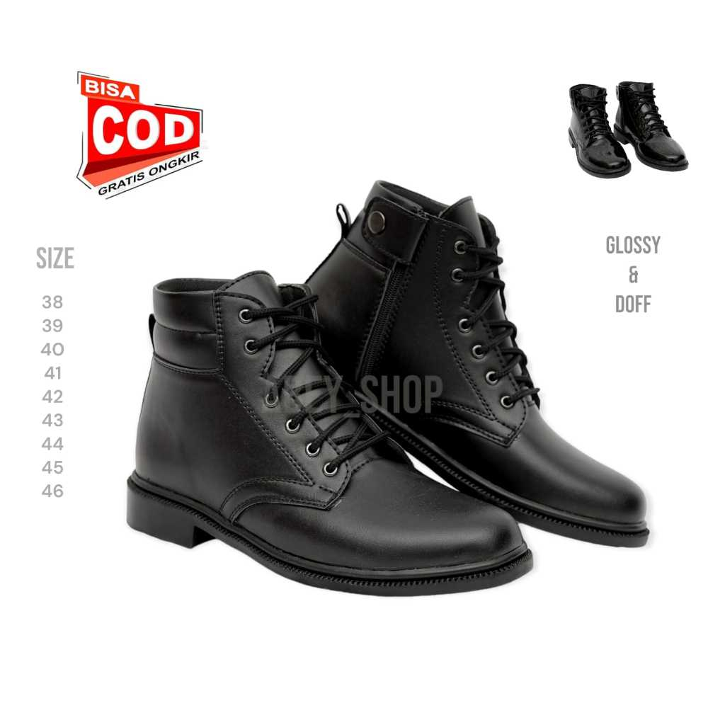 Jual Sepatu PDH Pria Doff & Mengkilap Tali Resleting Pantofel Resmi ...