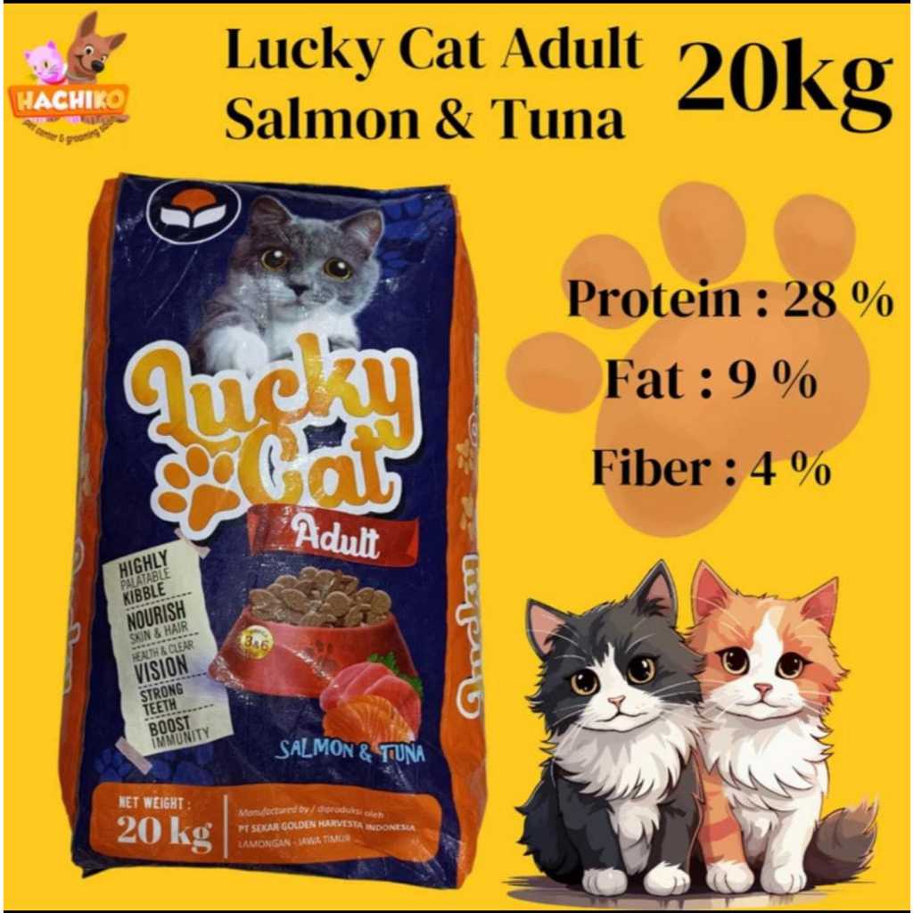 Jual Lucky Cat Tuna & Salmon 20kg/Makanan Kering Kucing (KHUSUS INSTANT ...