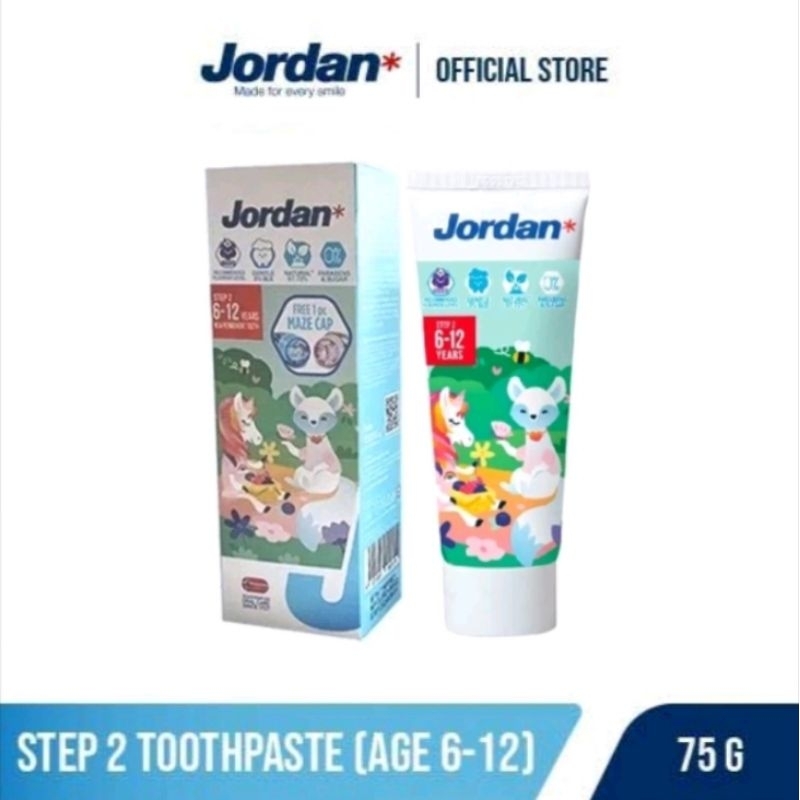Jual Jordan Permanent Teeth Toothpaste Step 2 Grape 75gr - Pasta Gigi ...