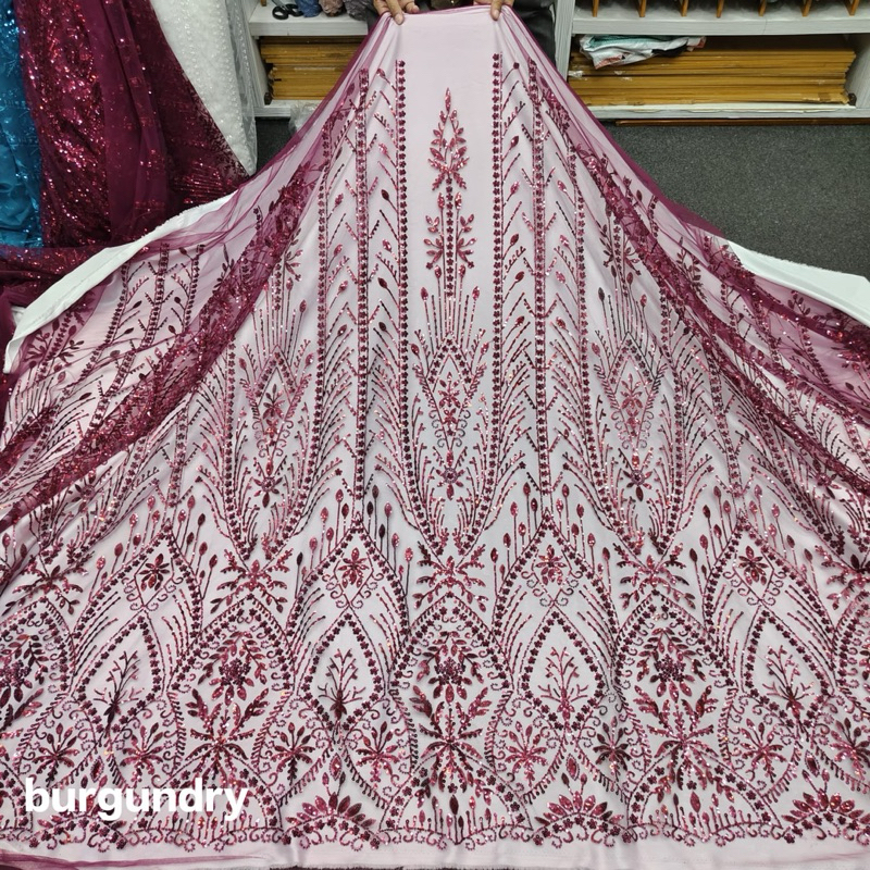 Jual (COD) bahan kebaya wanita,tulle korea payet,gaun pesta,gaun ...