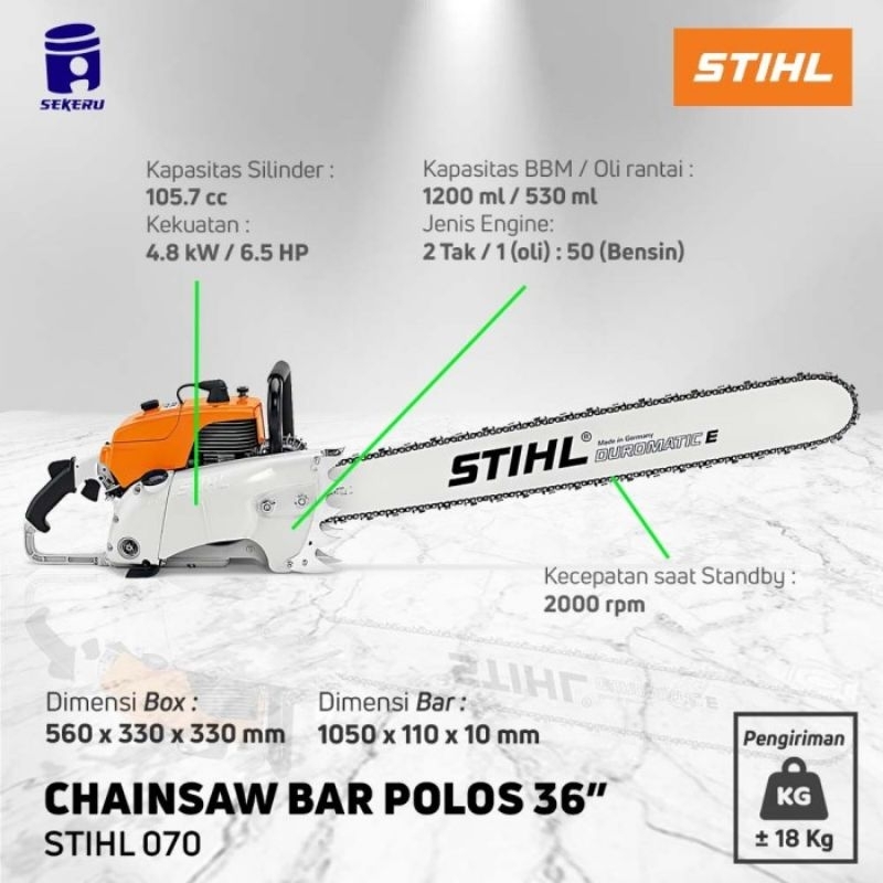 Jual Mesin Chainsaw STIHL MS-070 Original Bar 36" Inchi Made In Germany ...