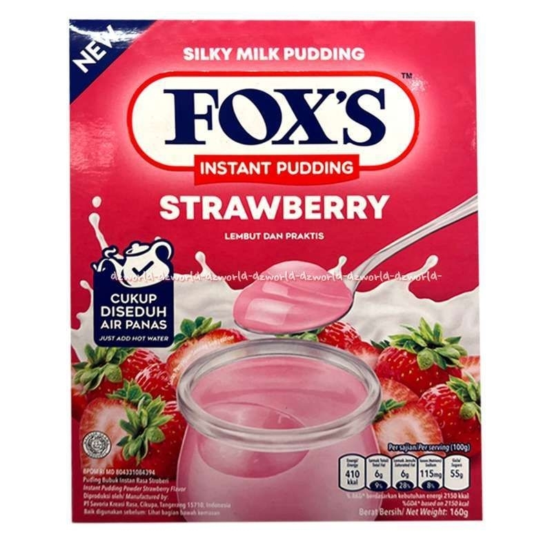 Jual Silky Milk Pudding FOX'S Instant Pudding Strawberry | Shopee Indonesia