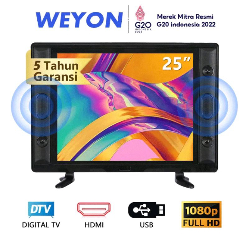 Jual WEYON LED TV DIGITAL 24/25 INCH, SPEAKER , FULL HD, BISA UNTUK ...