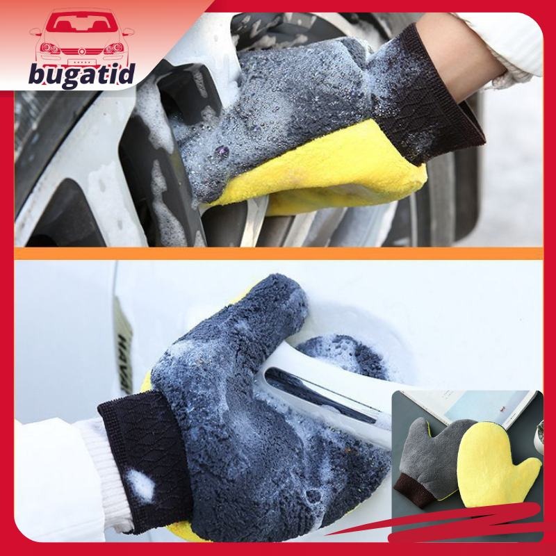 Jual Sarung Tangan Cuci Mobil Buat Cuci Motor Wash Mitt dua sisi kuning ...
