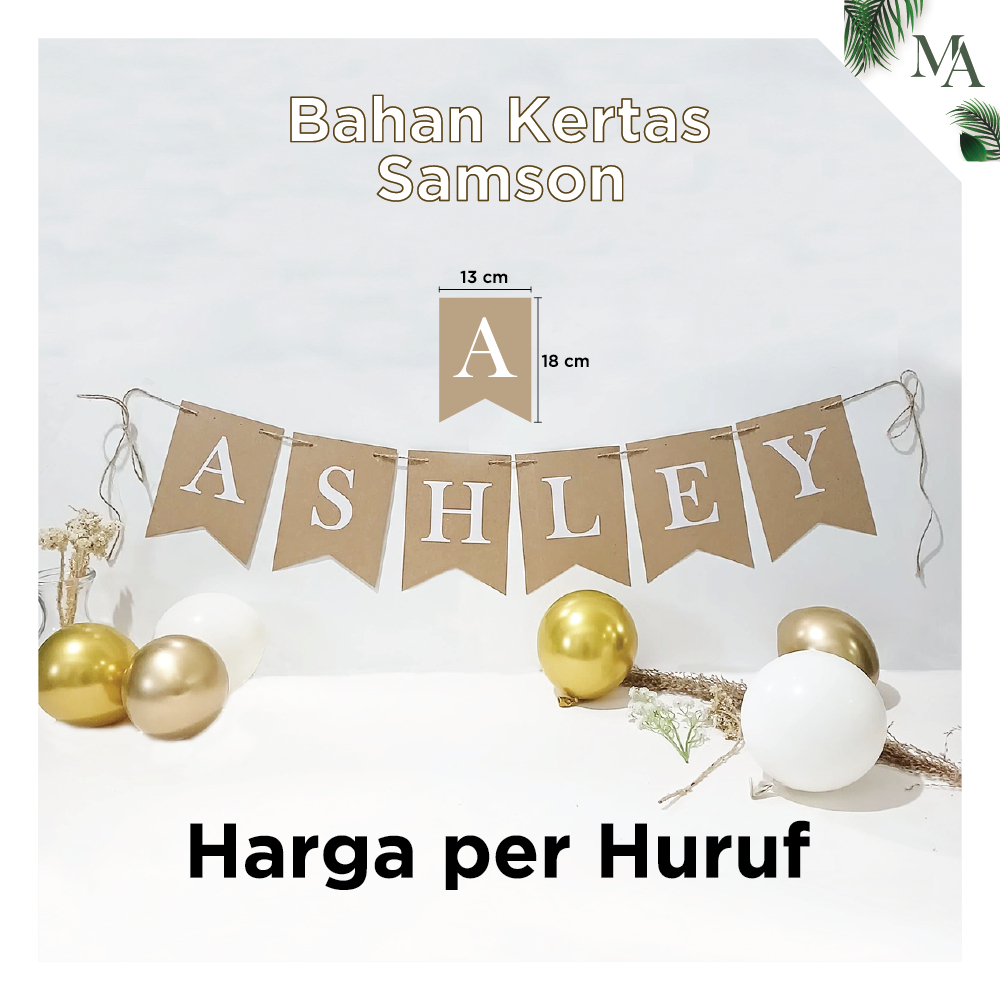 Jual Bunting Flag Aesthetic Banner Custom Nama Per Huruf 1 Hari Kertas ...