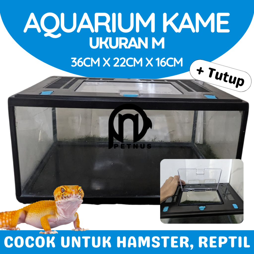 Jual Aquarium Nikita Pendek M + Tutup - Aquarium/terrarium reptil/hamster/ikan kokoh dan murah ...