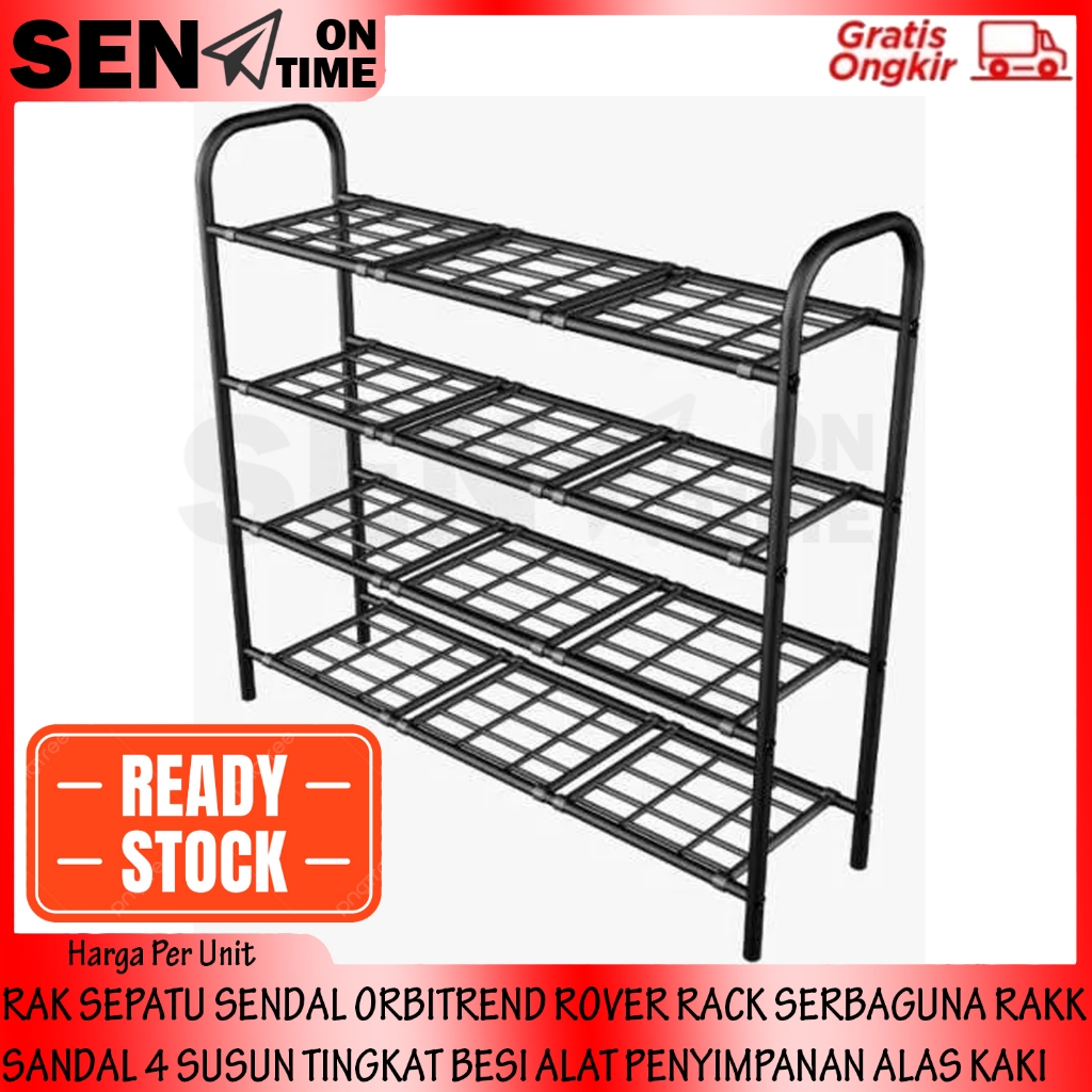 Jual RAK SHOE RACK ORBITREND ROVER SEPATU SANDAL BESI SUSUN 4 TINGKAT ...