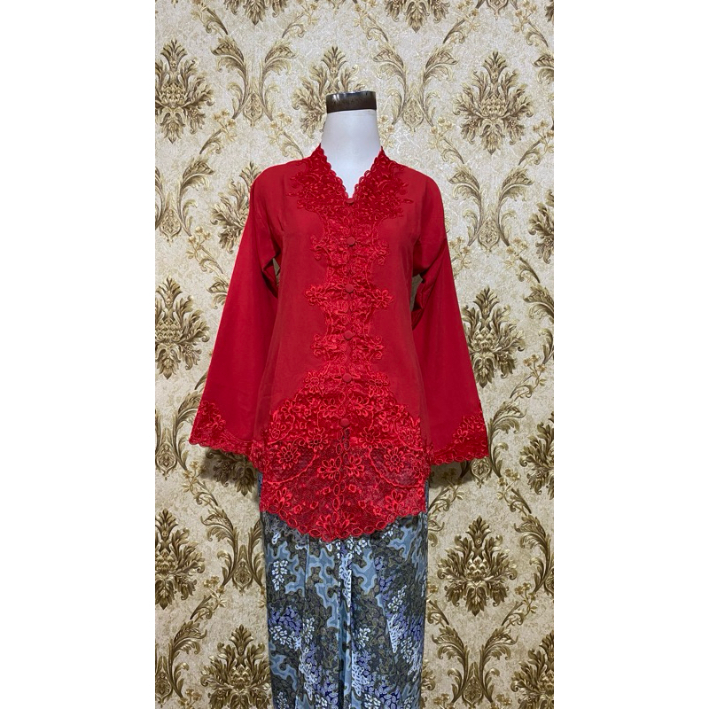 Jual KEBAYA ENCIM MERAH/PUTIH | Shopee Indonesia