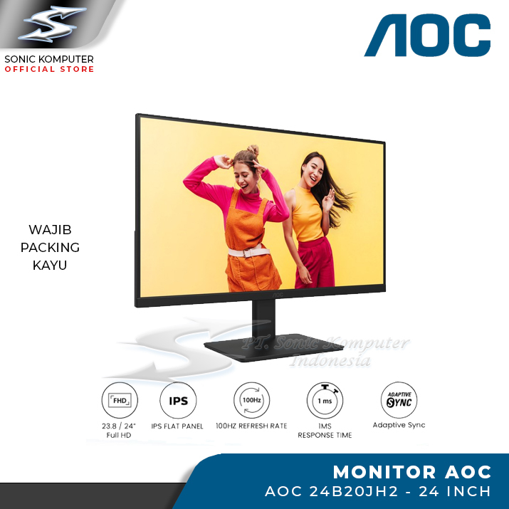 Jual Monitor LED AOC 24B20JH2 24" IPS 1080p FHD 100Hz 24 Inch | Shopee ...