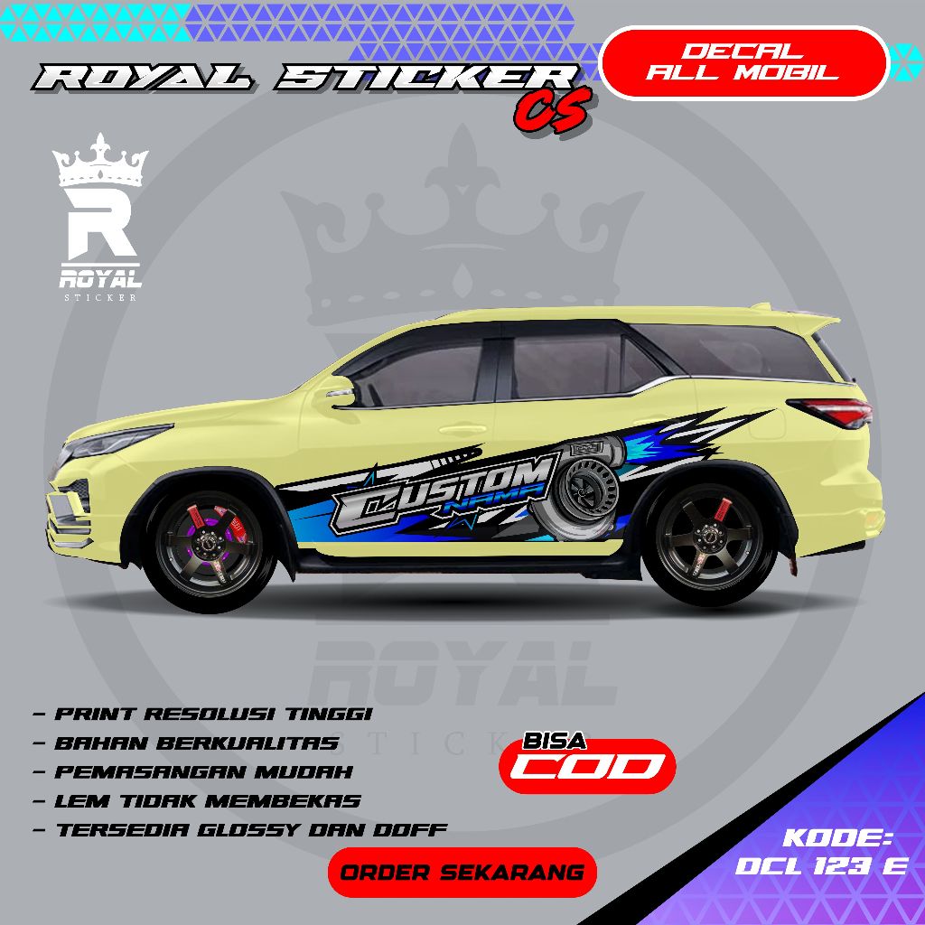 Jual STIKER DECAL MOBIL PAJERO FORTUNER ROCKY DESAIN THAILOOK / STIKER ...