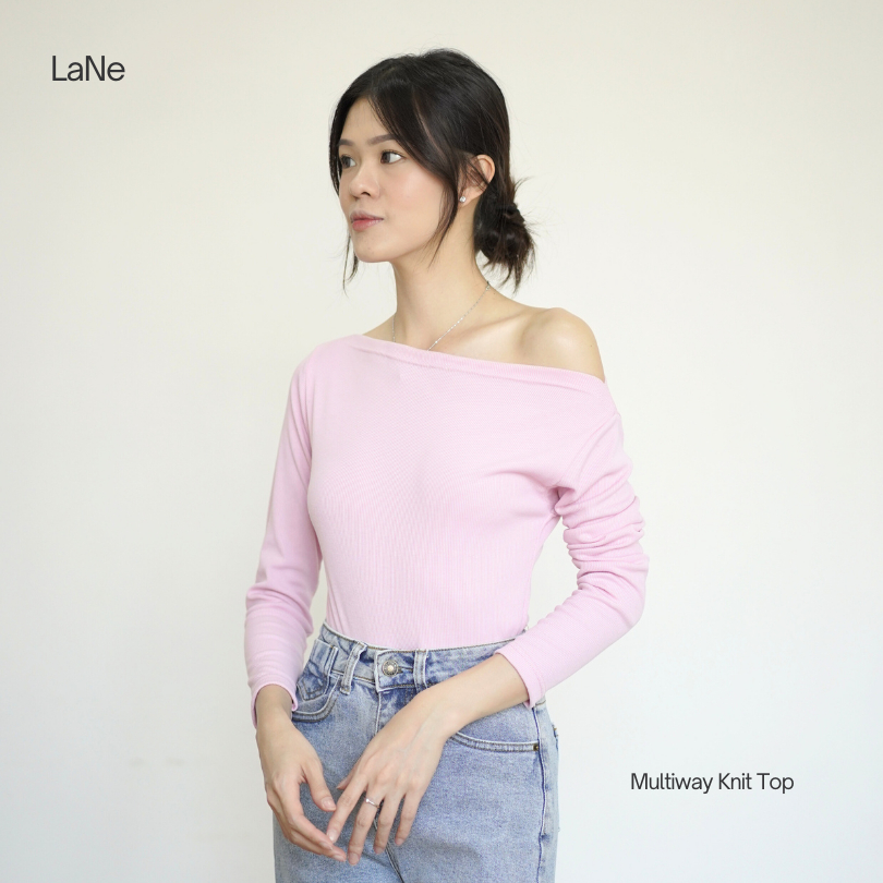 Jual LaNe - Multiway Knit Top | Atasan Wanita Lengan Panjang Tidak Crop ...