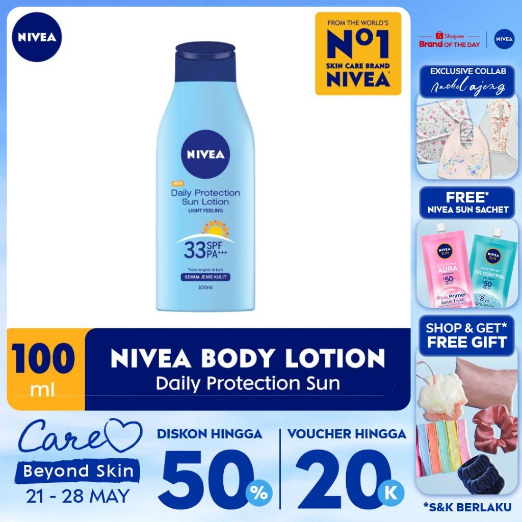 Jual NIVEA Body Lotion Daily Protection Sun SPF33 100ml - Proteksi ...