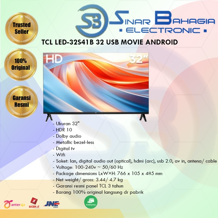 Jual TCL LED-32S41B 32 USB MOVIE ANDROID (NEW) (KHUSUS BANDUNG) | Shopee Indonesia