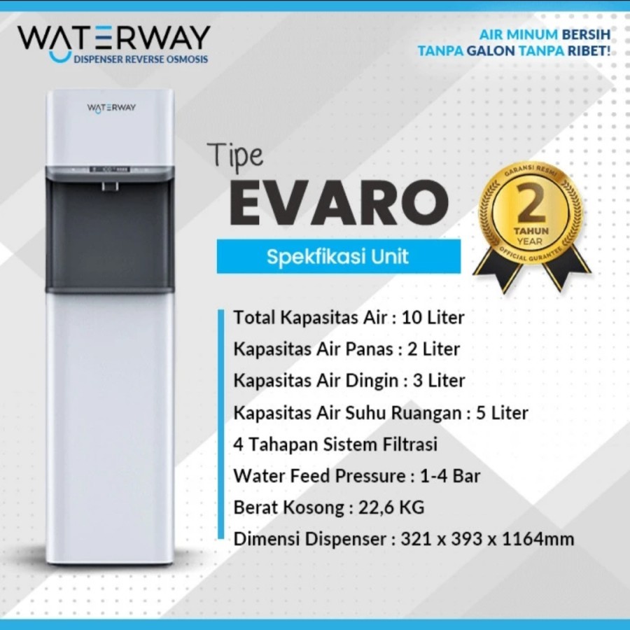 Jual WATERWAY EVARO Water Dispenser Reverse Osmosis | Shopee Indonesia