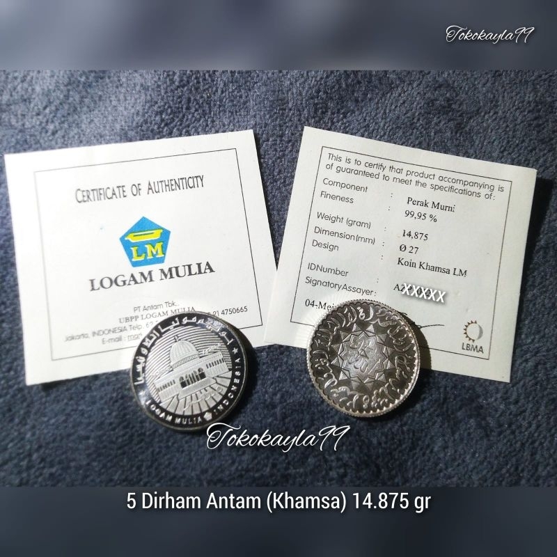 Jual 5 Dirham Ka'bah Antam Sertifikat - 5 Dirham Antam Sertifikat - 10 ...