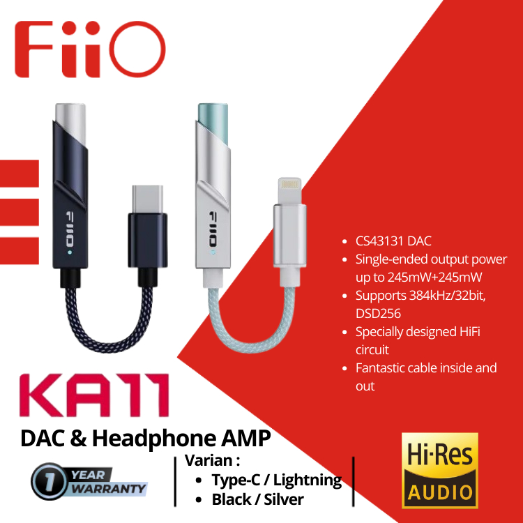 Jual Fiio KA11 / KA-11 / KA 11 Hi-Res Compact Portable DAC & Amplifier ...