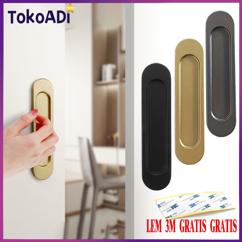 Jual Pintu Sliding Geser Tanam Oval/Paduan Seng Handle Pintu Tempel ...